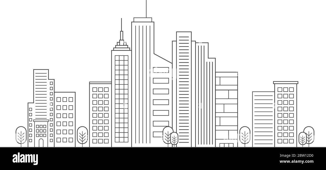 Outline of a city skyline Stock Vector Image & Art - Alamy