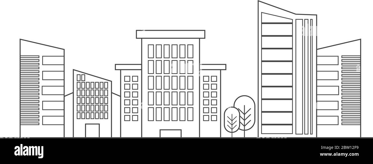 Outline of a city skyline Stock Vector Image & Art - Alamy