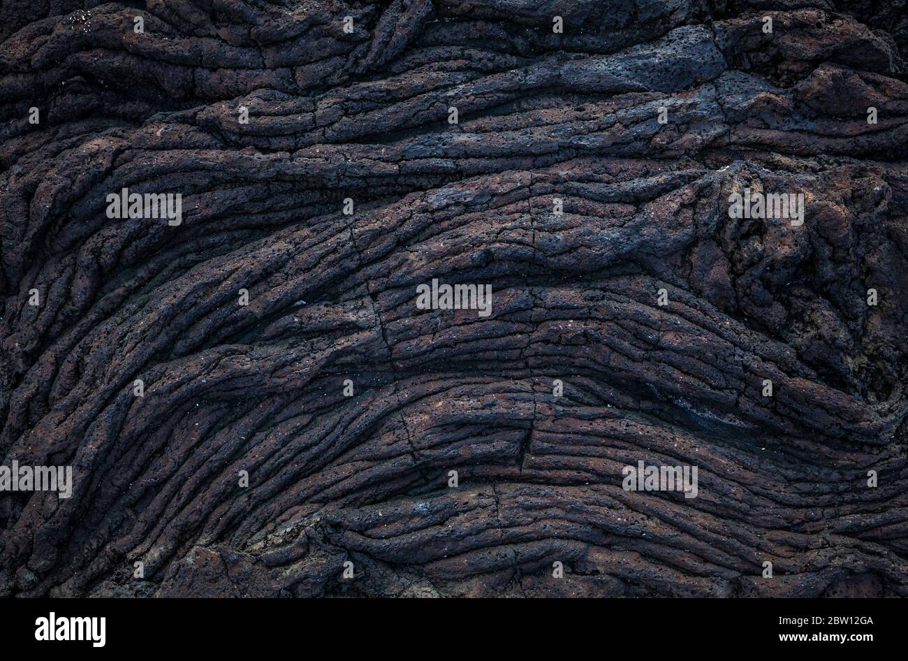 Details of old lava flow cracked over time, Wawaloli Beach Park, Kailua ...