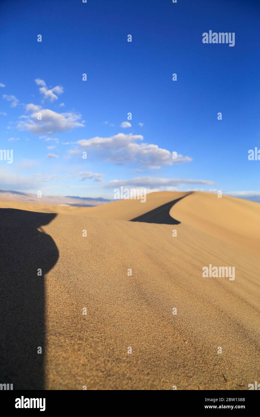 Sweeping Sand Dune at Mesquite Sand Flats, Death Valley Stock Photo - Alamy