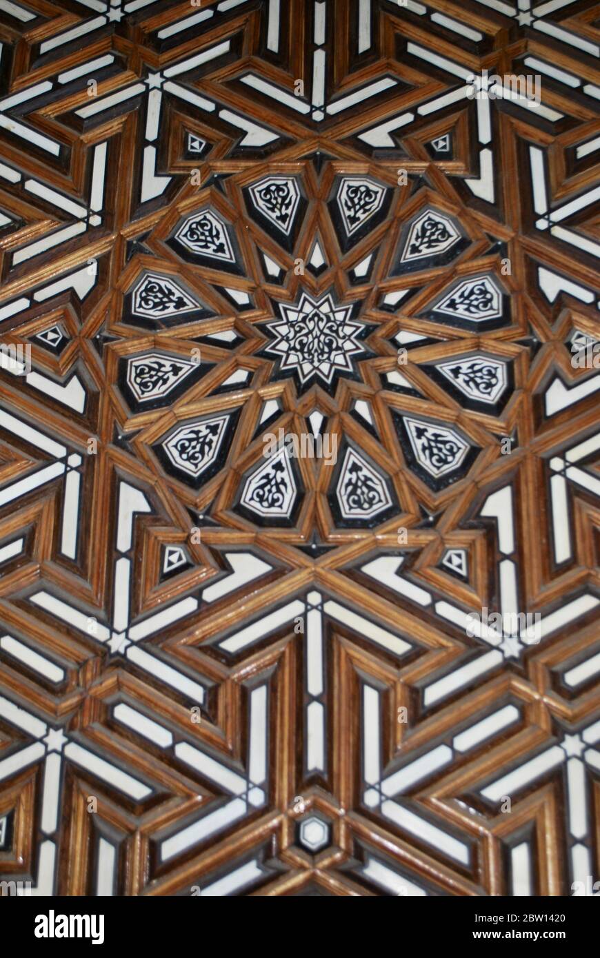 wooden inlay on door, Sultan Rifay mosque, Cairo, Egypt Stock Photo - Alamy