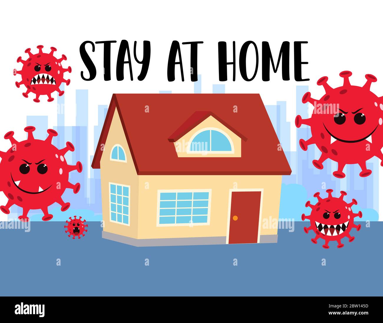 Stay at home quarantine vector concept. Stay at home text with covid-19 ...