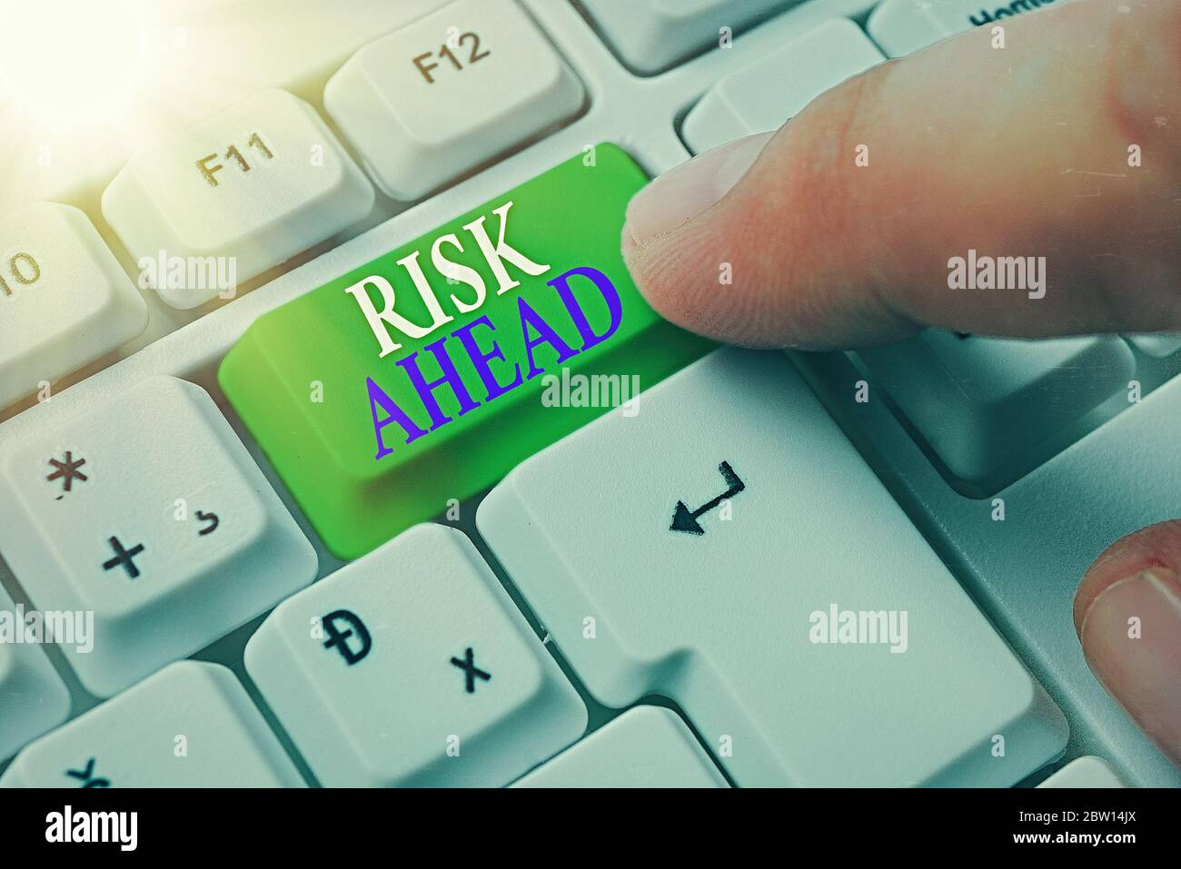 Word writing text Risk Ahead. Business photo showcasing A probability ...