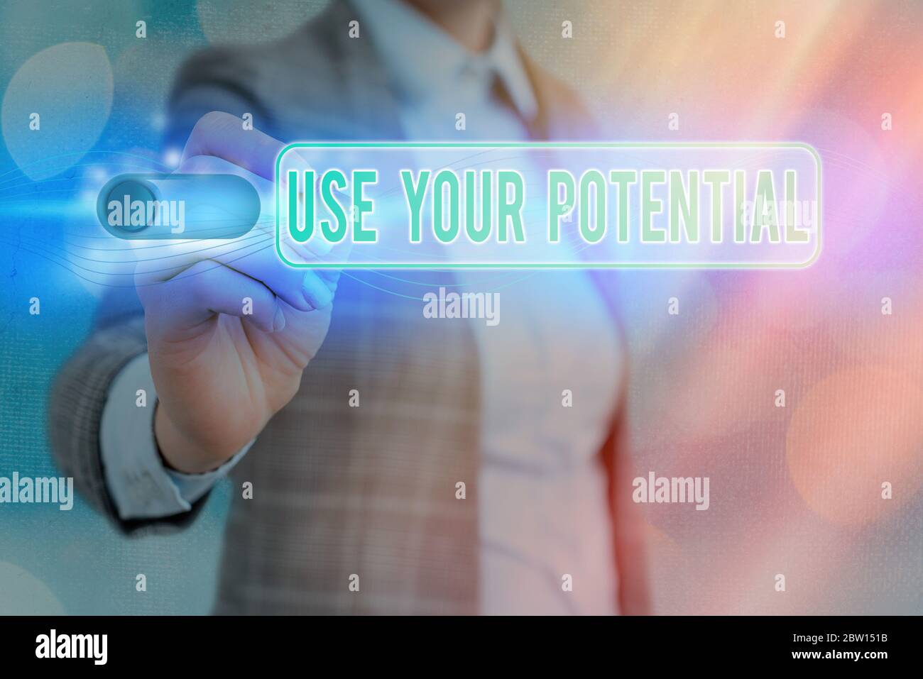 Writing note showing Use Your Potential. Business concept for achieve ...