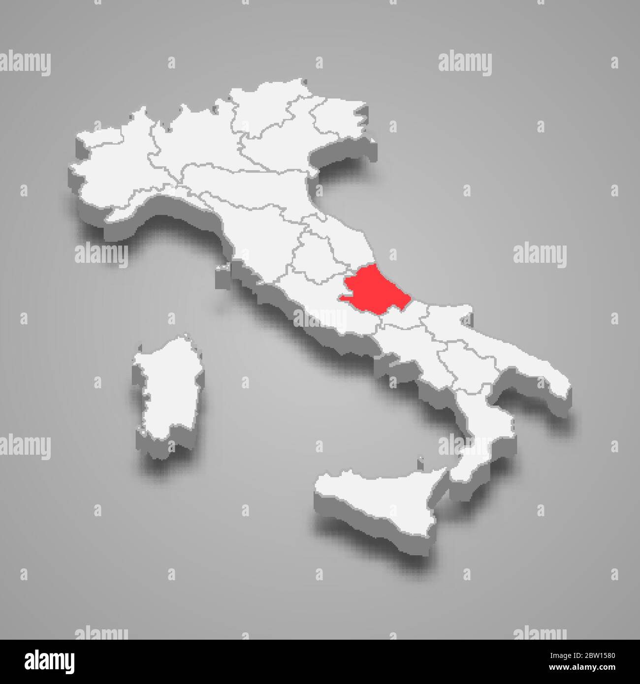 Abruzzo region location within Italy 3d map Stock Vector Image & Art ...