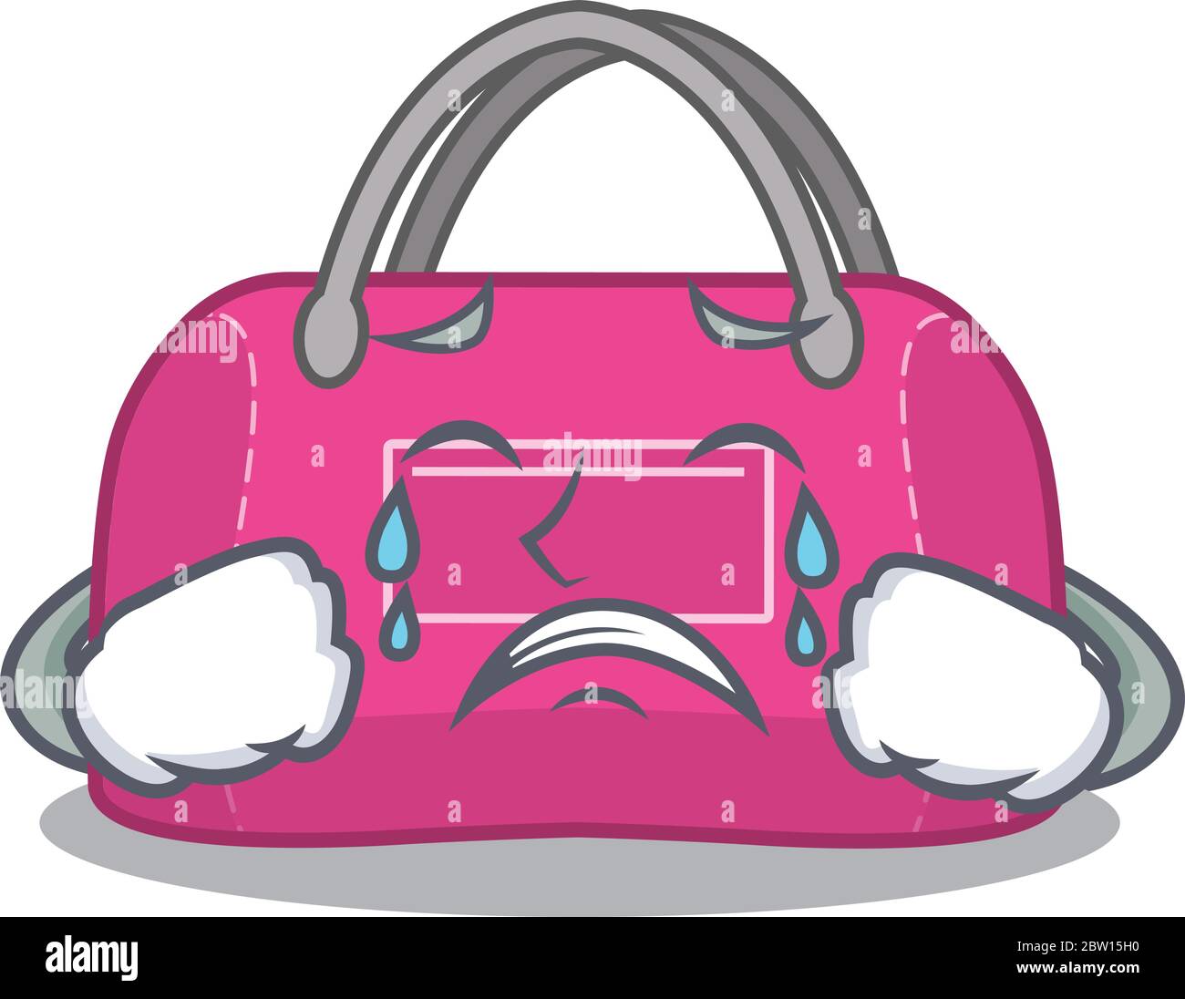 Caricature design of woman sport bag having a sad face Stock Vector ...