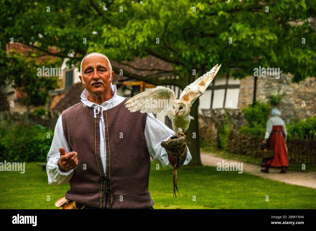 Millie the barn own in a falconry display at Mary Arden’s Farm in ...