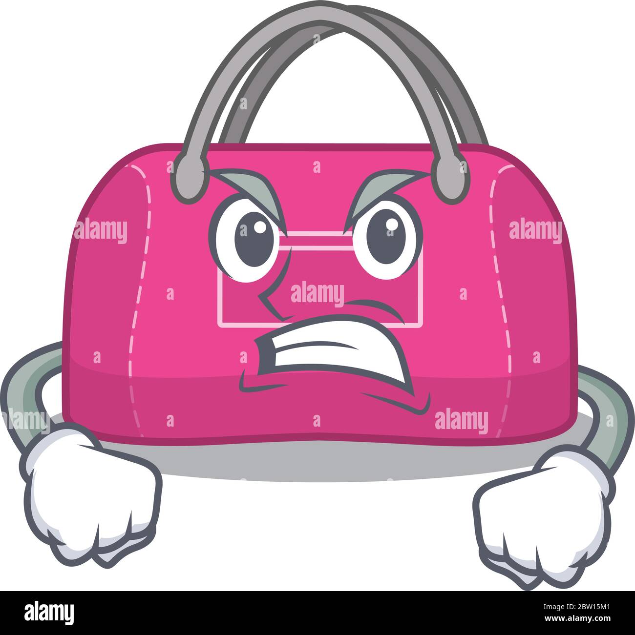 A cartoon picture of woman sport bag showing an angry face Stock Vector ...