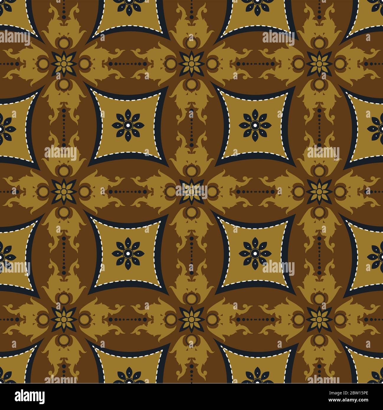 Modern golden brown color design for typical of traditional java batik ...