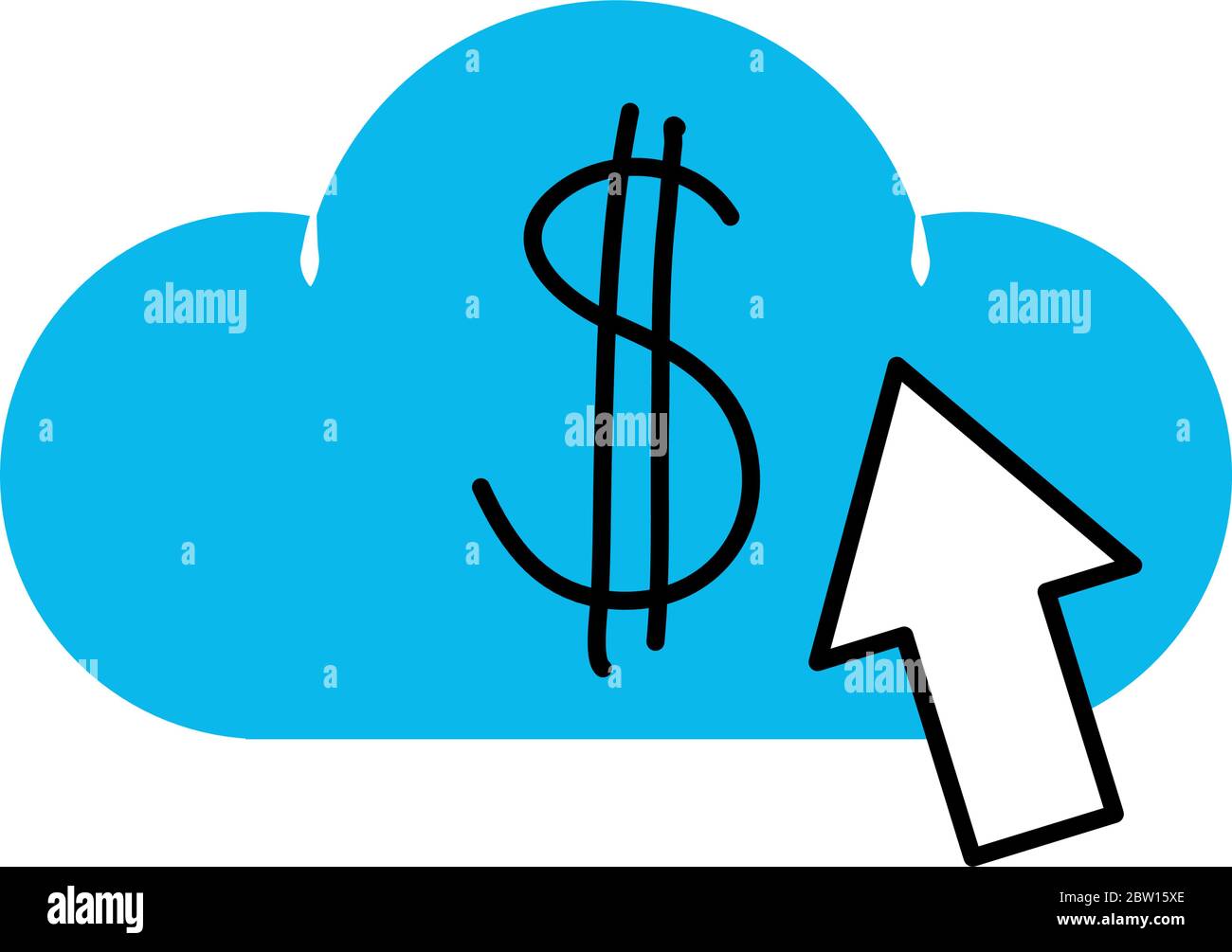 cloud computing money click mobile marketing and e-commerce vector ...