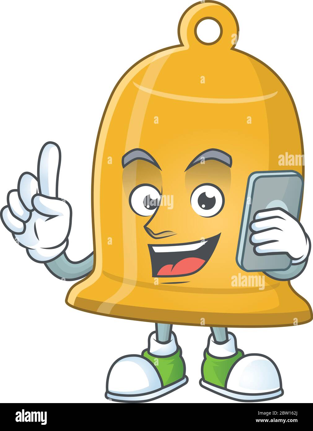 cartoon drawing concept of bell speaking with friends on phone Stock ...