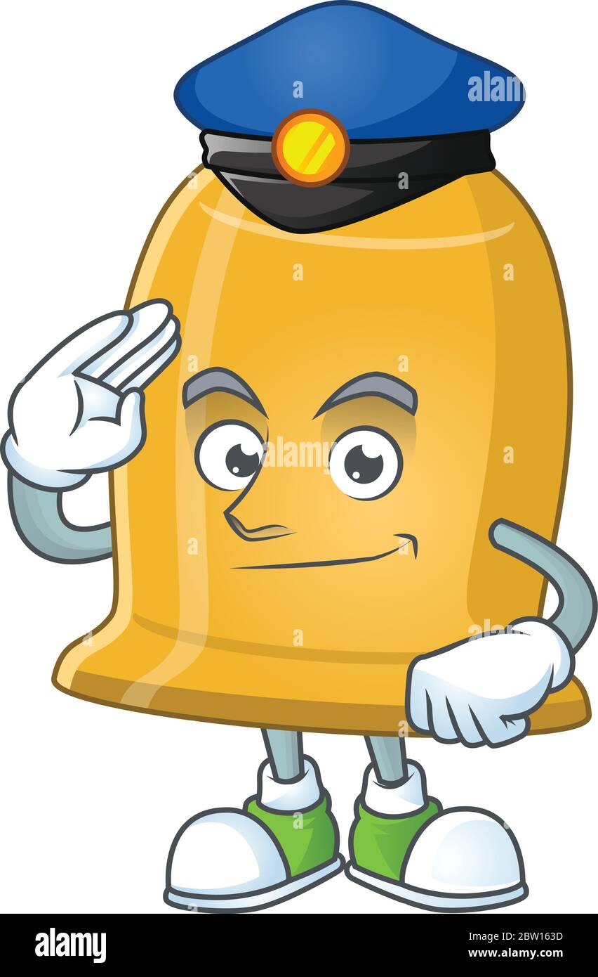 A dedicated Police officer of bell cartoon drawing concept Stock Vector ...