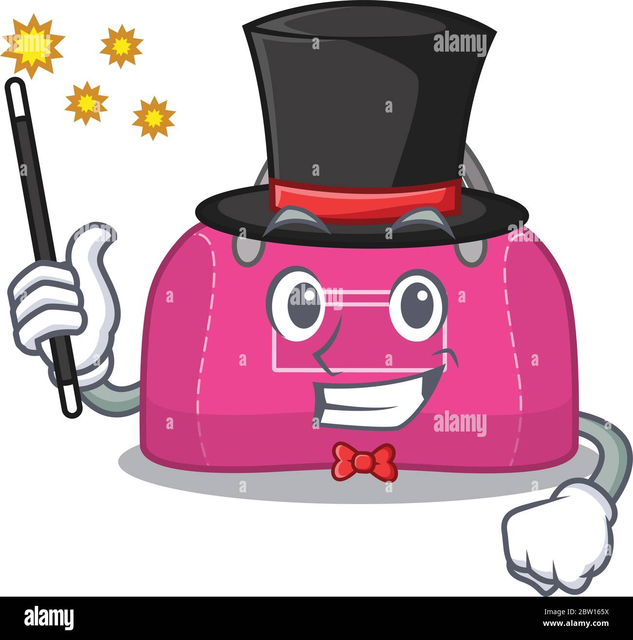 A gorgeous smart Magician of woman sport bag cartoon design style Stock ...