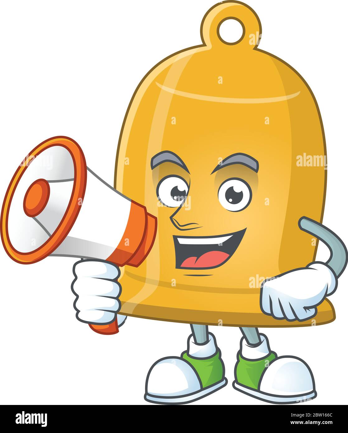 An image of bell cartoon design style with a megaphone Stock Vector ...