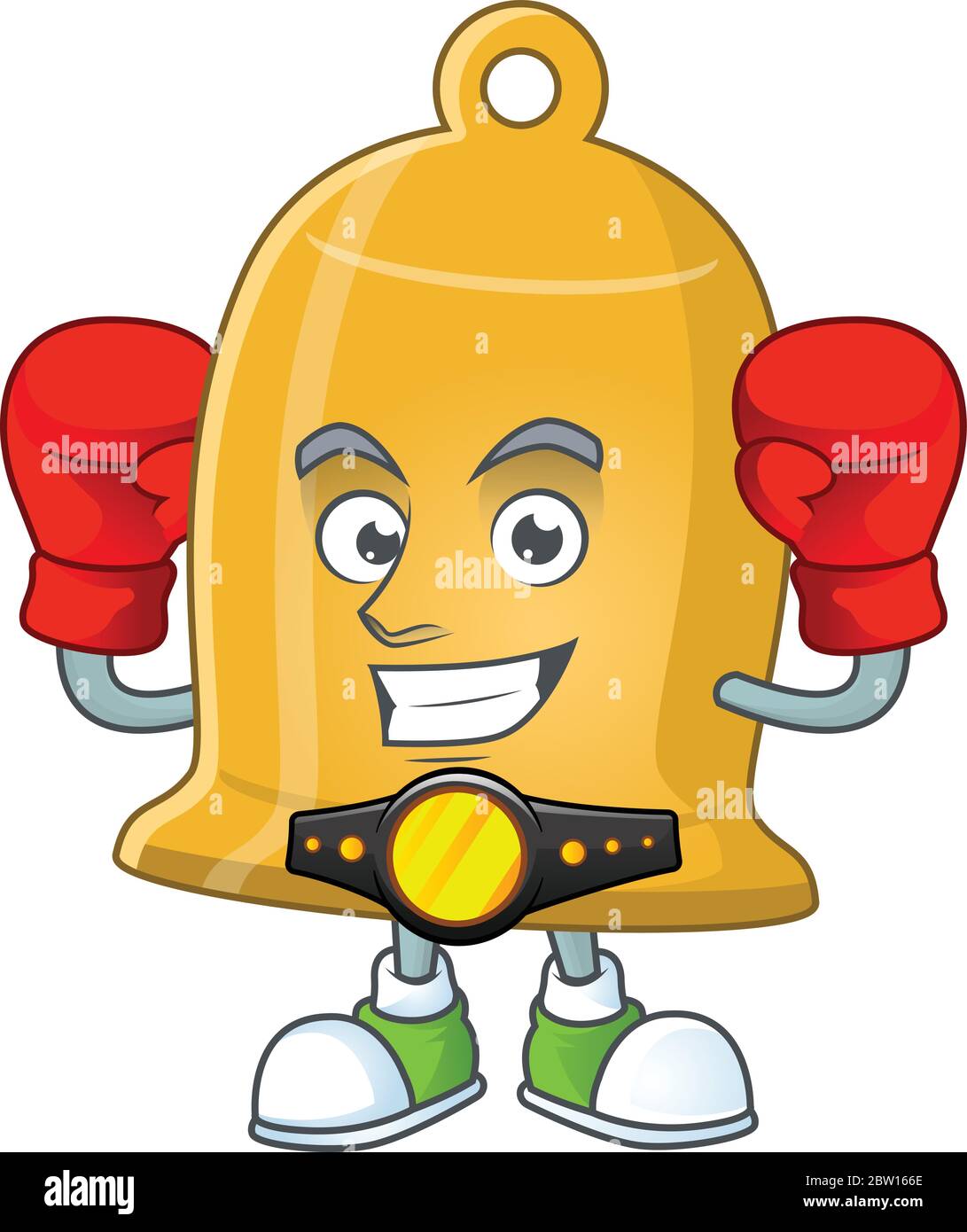 Caricature picture of bell boxing athlete on the arena Stock Vector ...