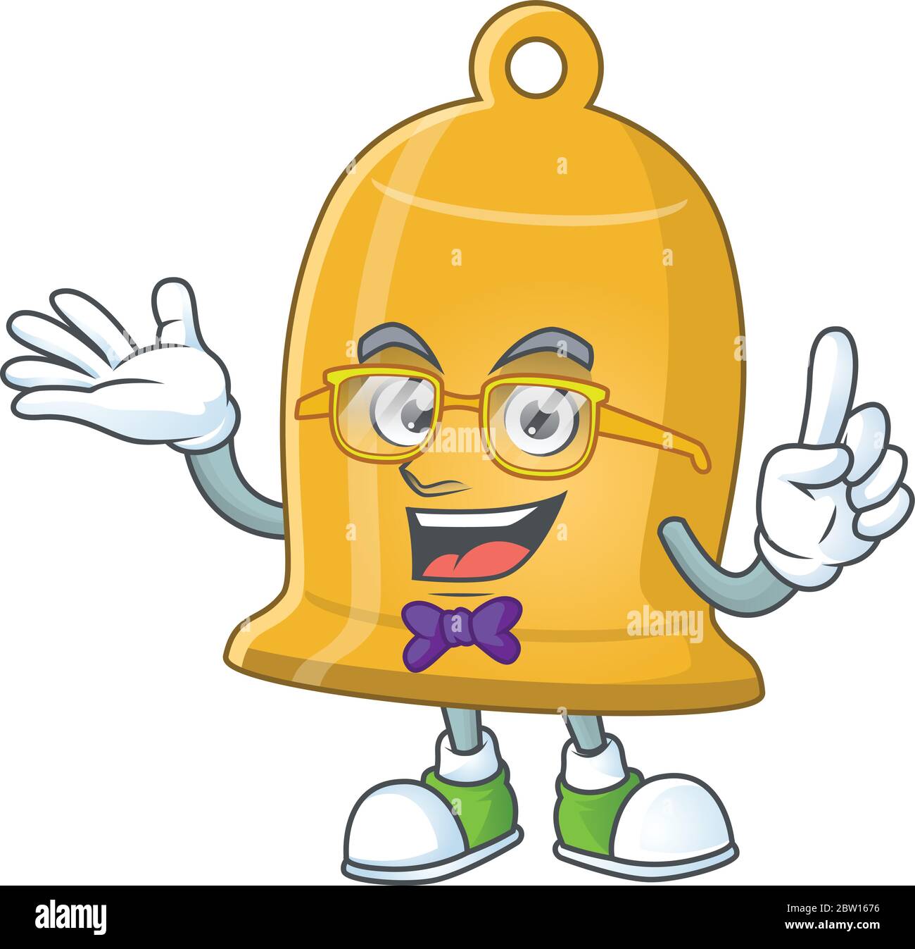 Cartoon character design of nerd bell with weird glasses Stock Vector ...