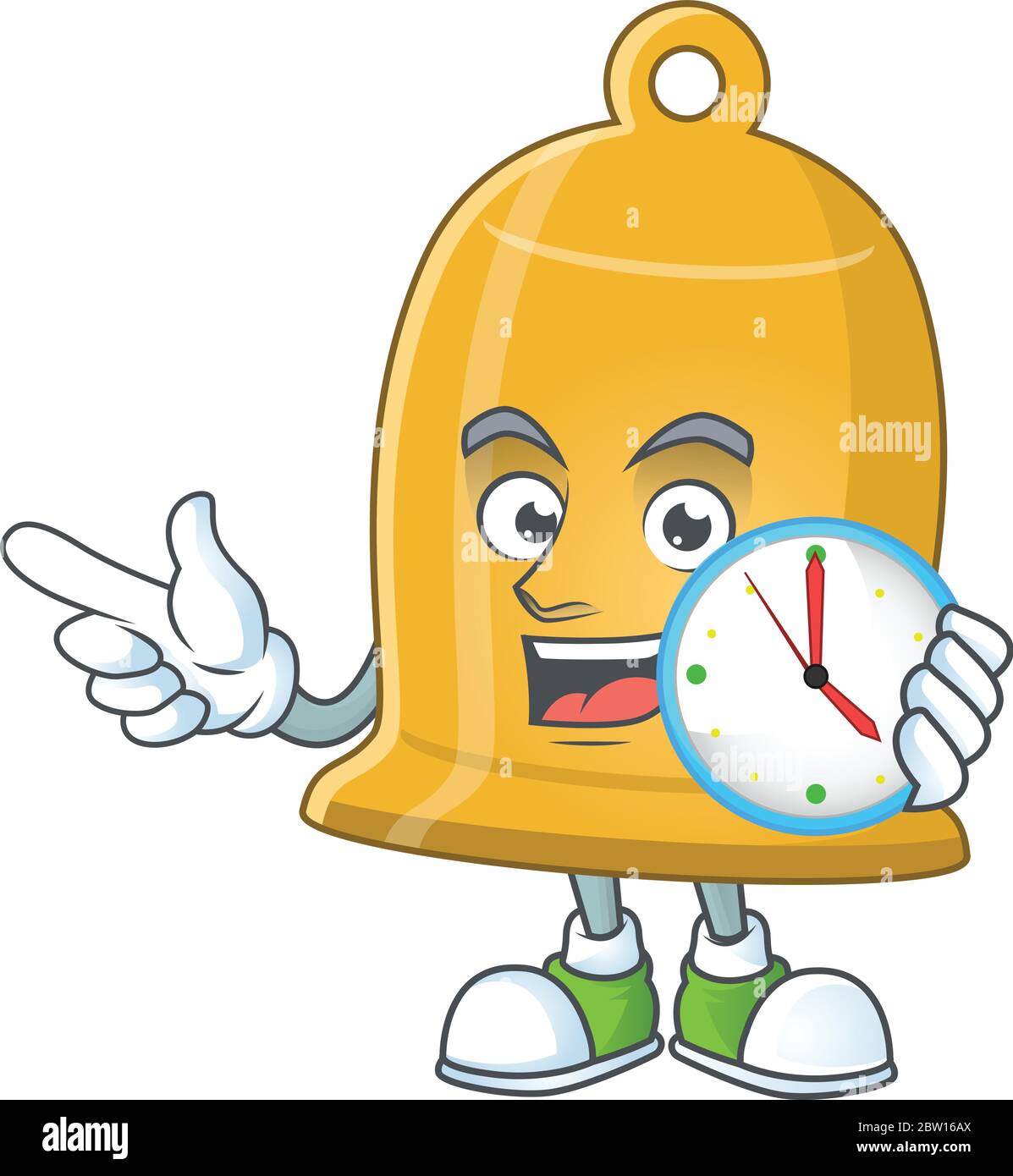 cartoon drawing concept of bell with a circle clock Stock Vector Image ...