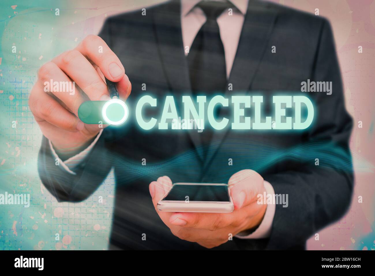 Word writing text Canceled. Business photo showcasing to decide not to ...