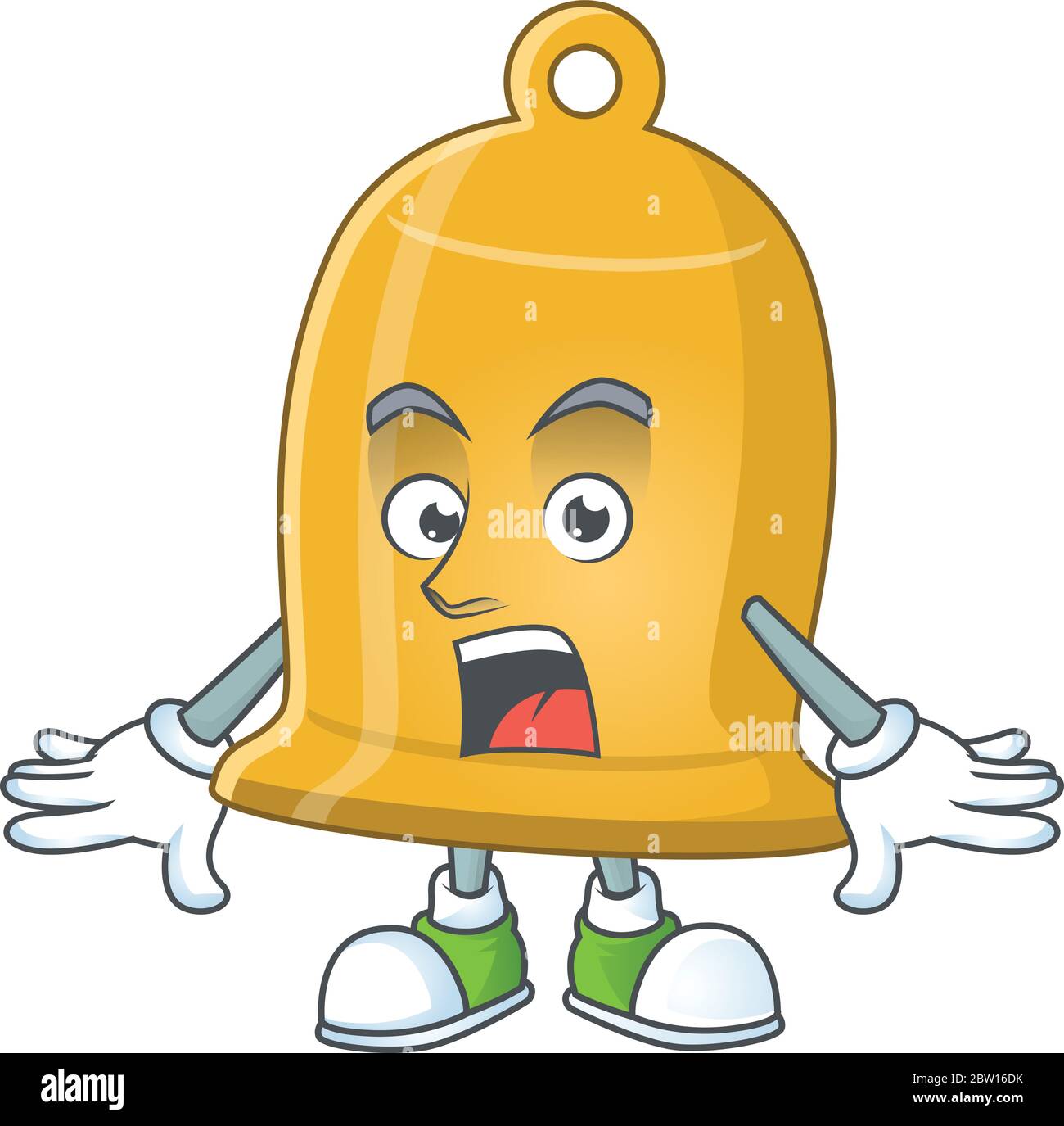A caricature concept design of bell with a surprised gesture Stock ...