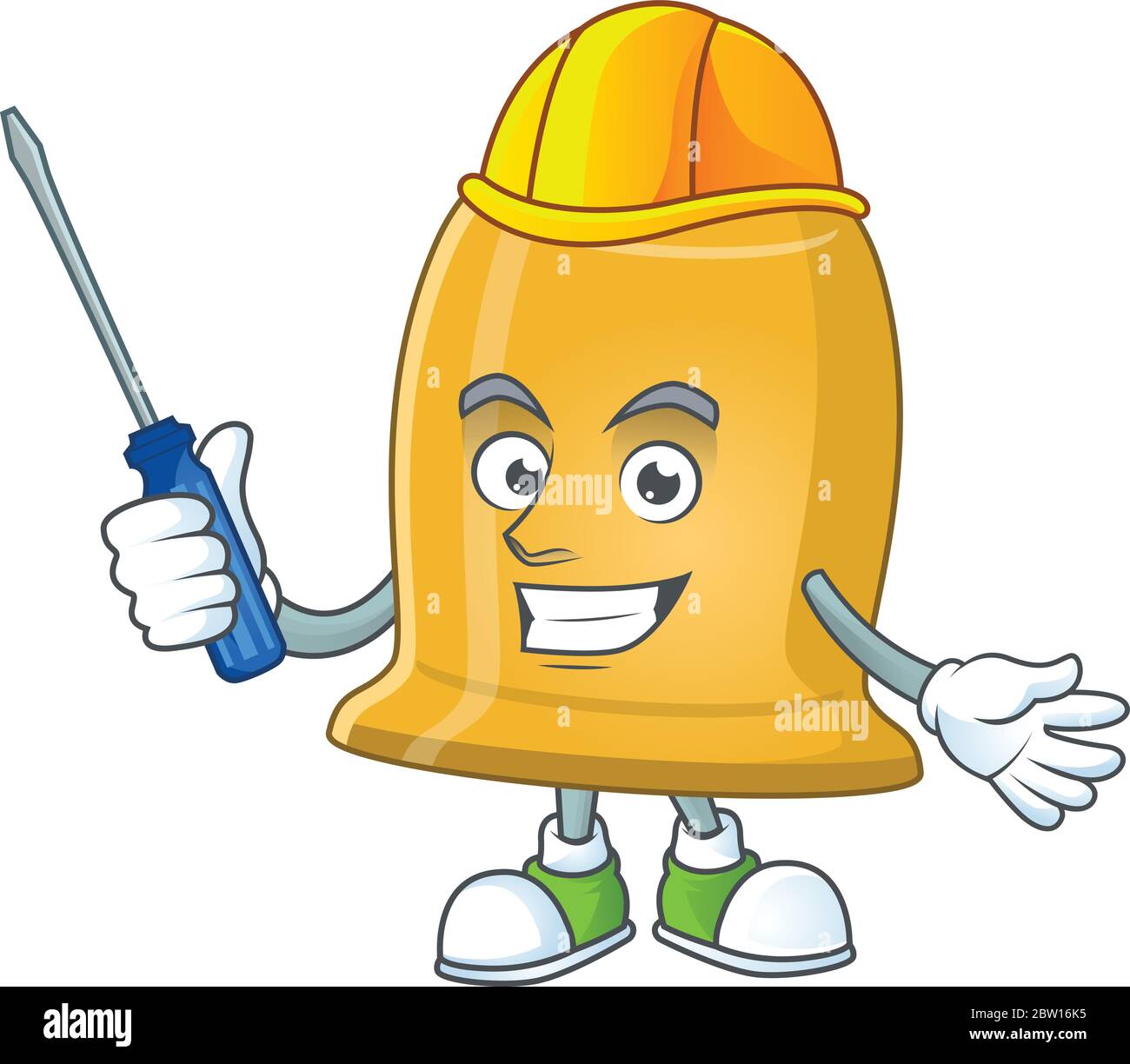A cartoon image of bell in a automotive character Stock Vector Image ...