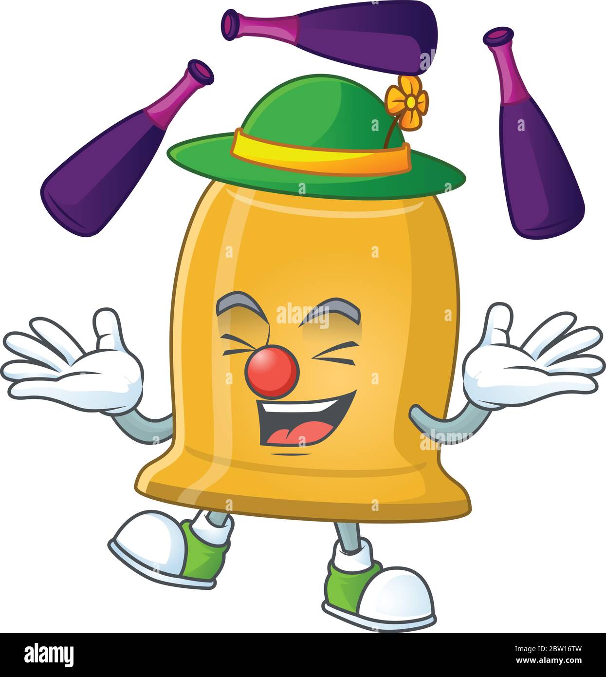 Bell mascot cartoon design playing Juggling on circus Stock Vector ...