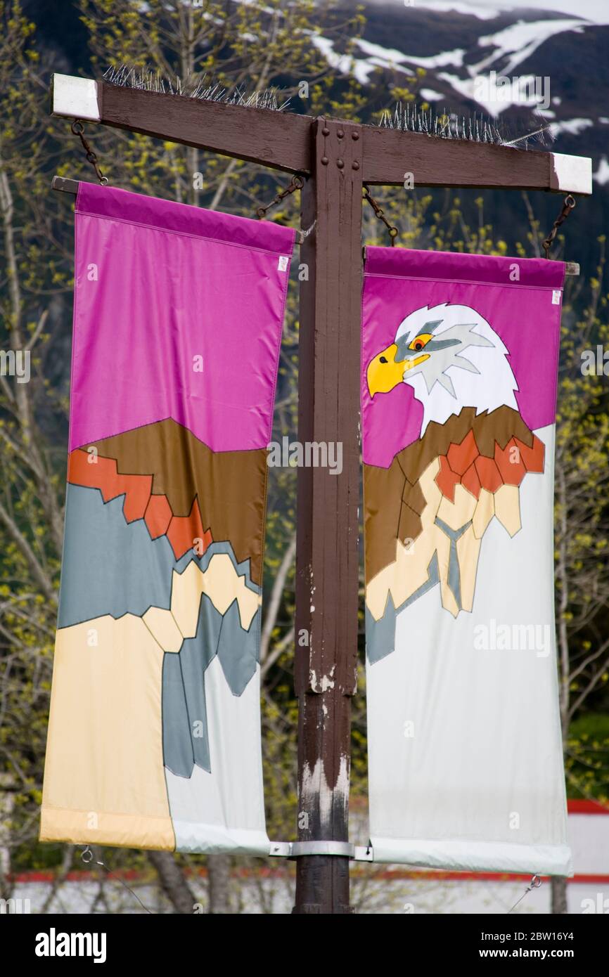Flags in Downtown Juneau, Southeast Alaska, USA Stock Photo - Alamy