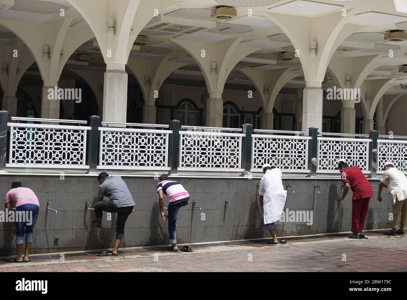 Wudhu is a ritual where Moslems wash themselves before performing ...