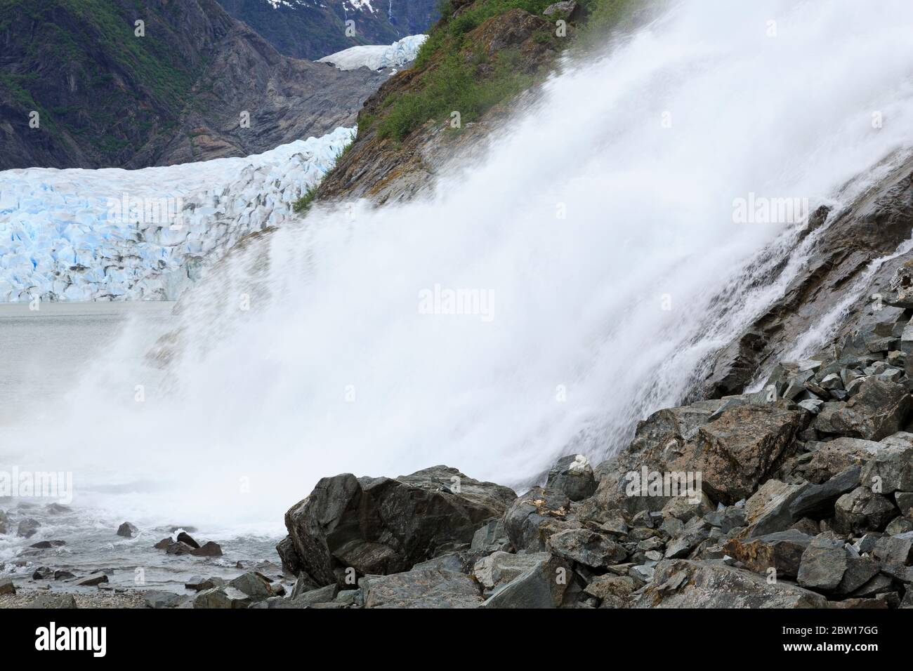Nugget Falls at Mendenhall Glacier,Juneau,Alaska,USA Stock Photo - Alamy
