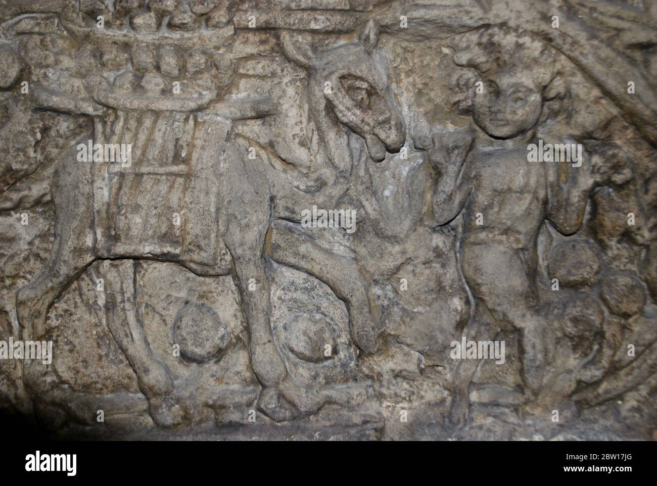 man and donkey, Coptic Museum, Coptic Cairo, Cairo, Egypt Stock Photo ...