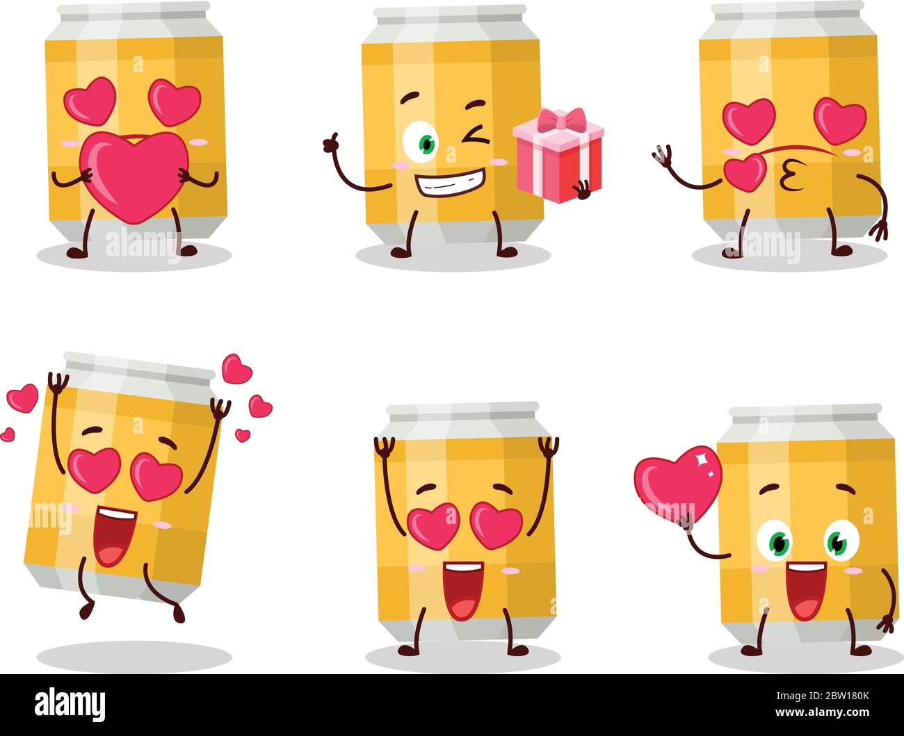 Beer can cartoon character with love cute emoticon Stock Vector Image ...
