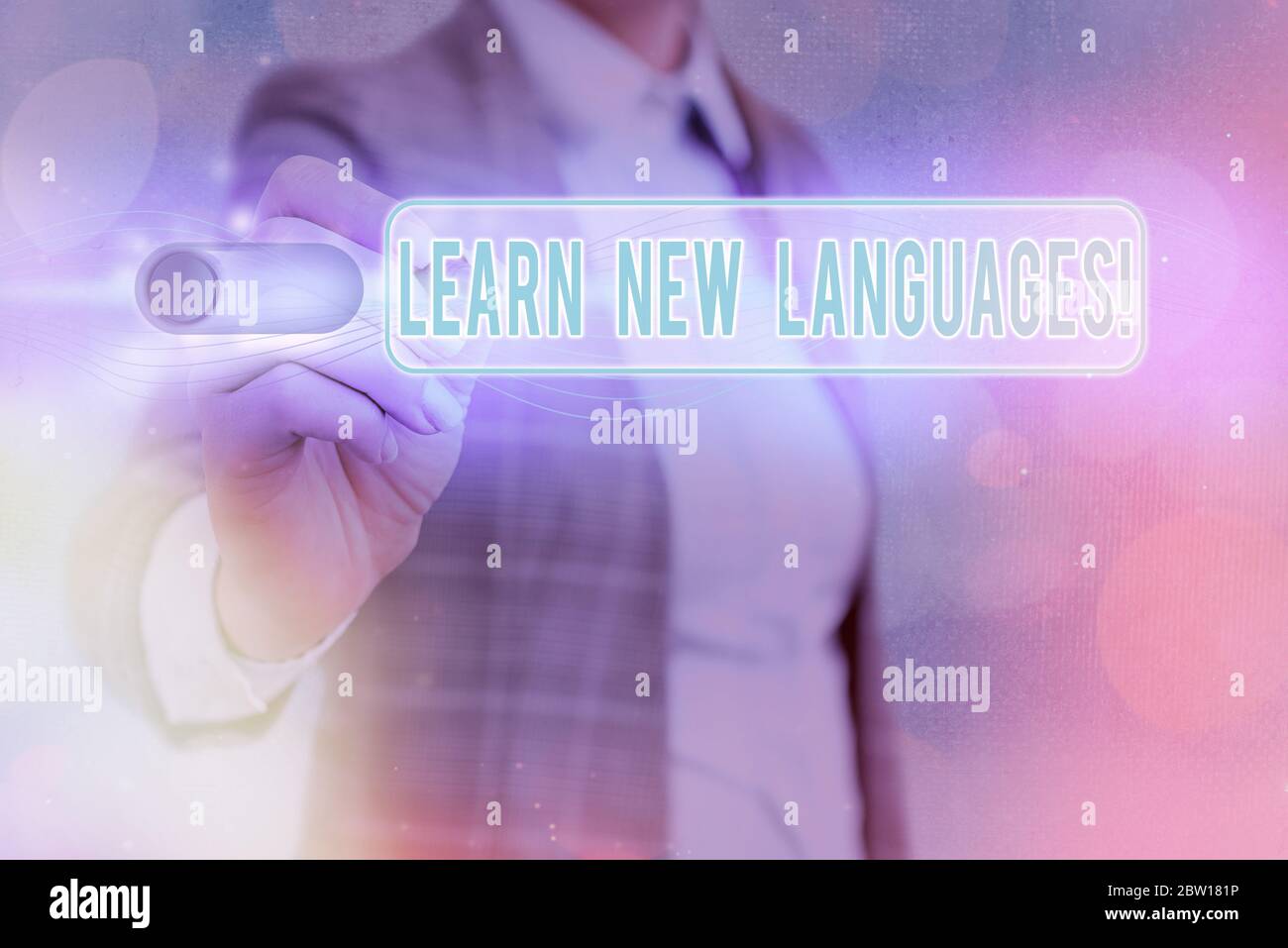 Writing note showing Learn New Languages. Business concept for ...