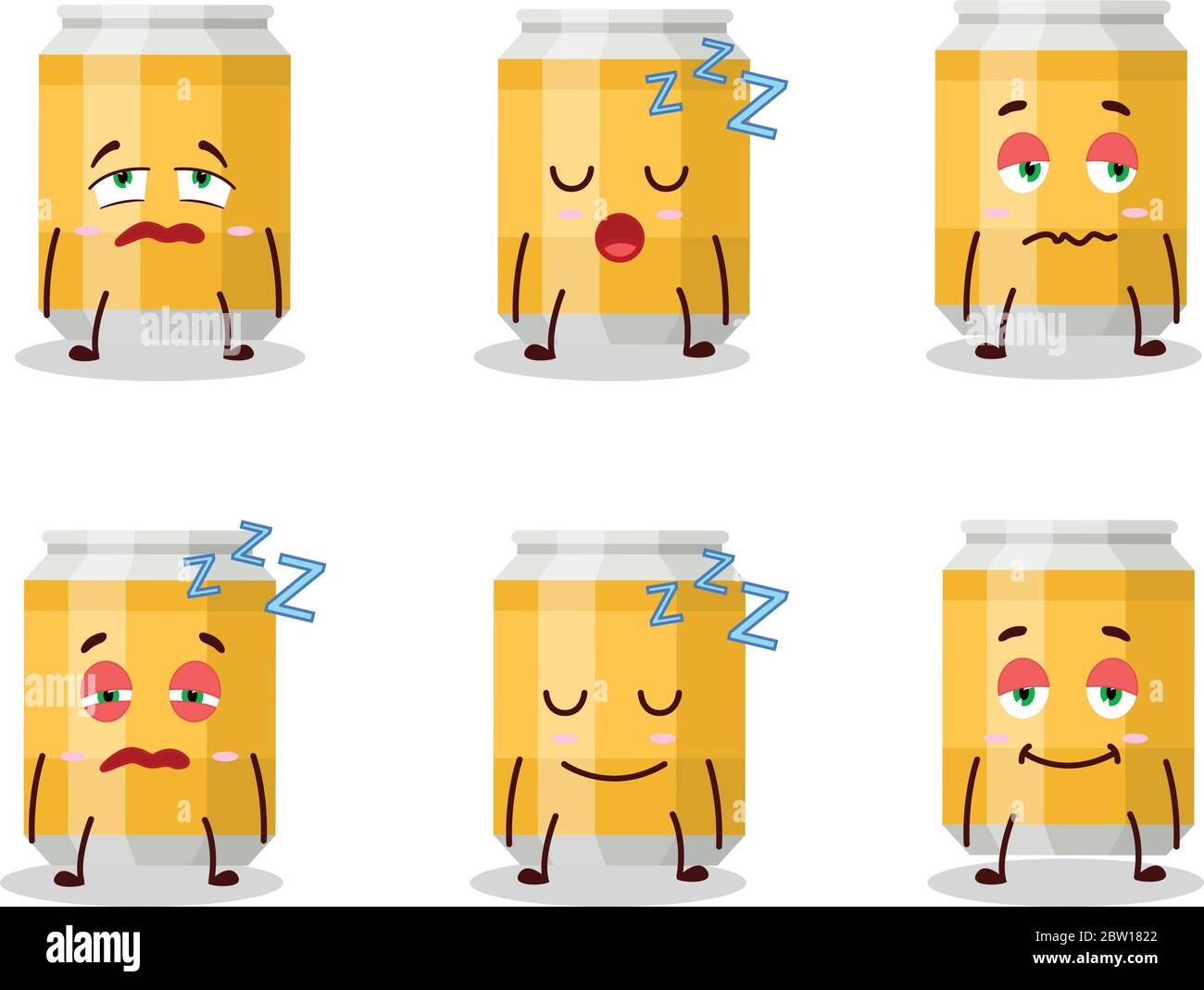 Cartoon character of beer can with sleepy expression Stock Vector Image ...