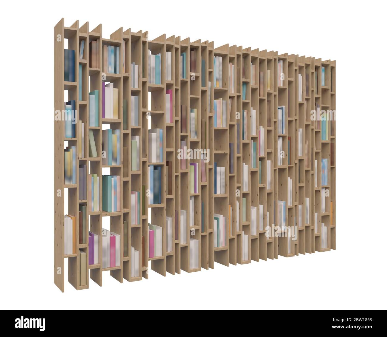 3D illustration bookcase bookshelves isolated on white Stock Photo - Alamy