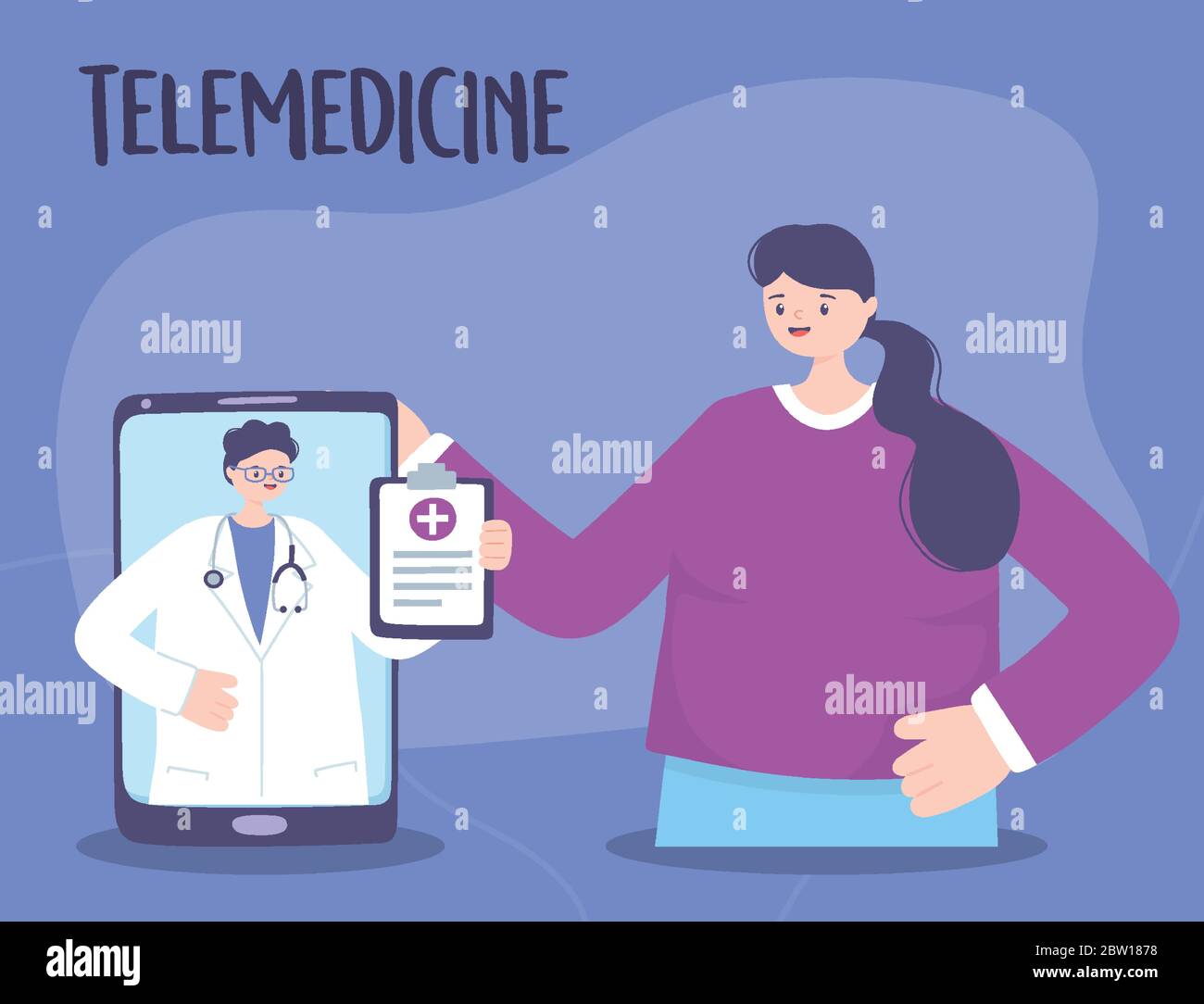 telemedicine, patient and doctor smartphone consultation medical ...