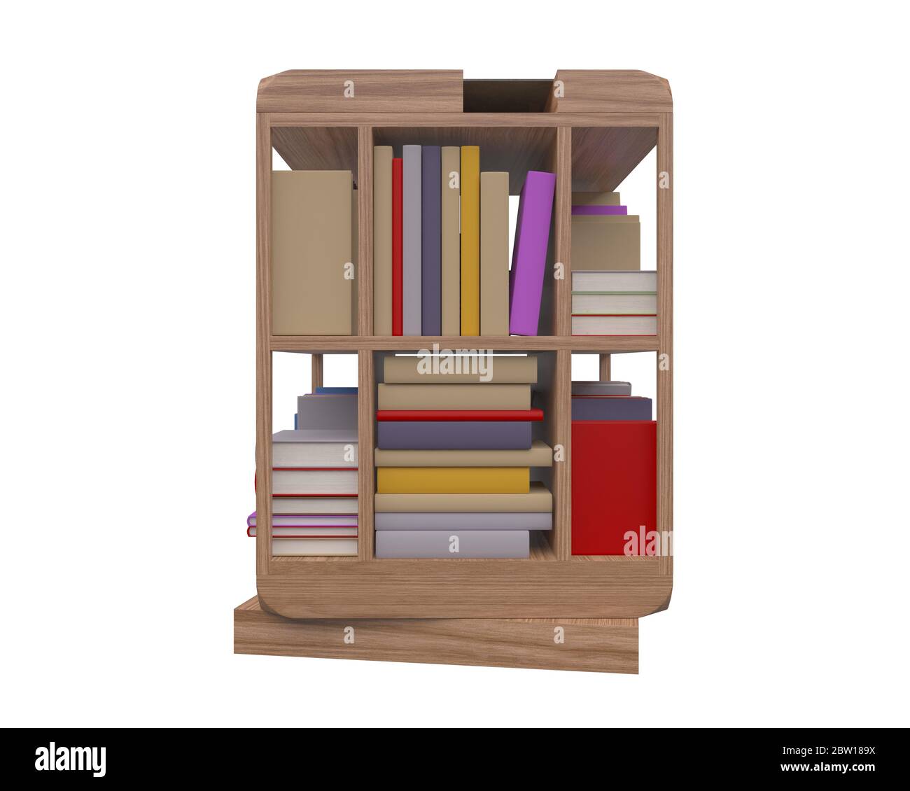 3D illustration bookcase bookshelves isolated on white Stock Photo - Alamy