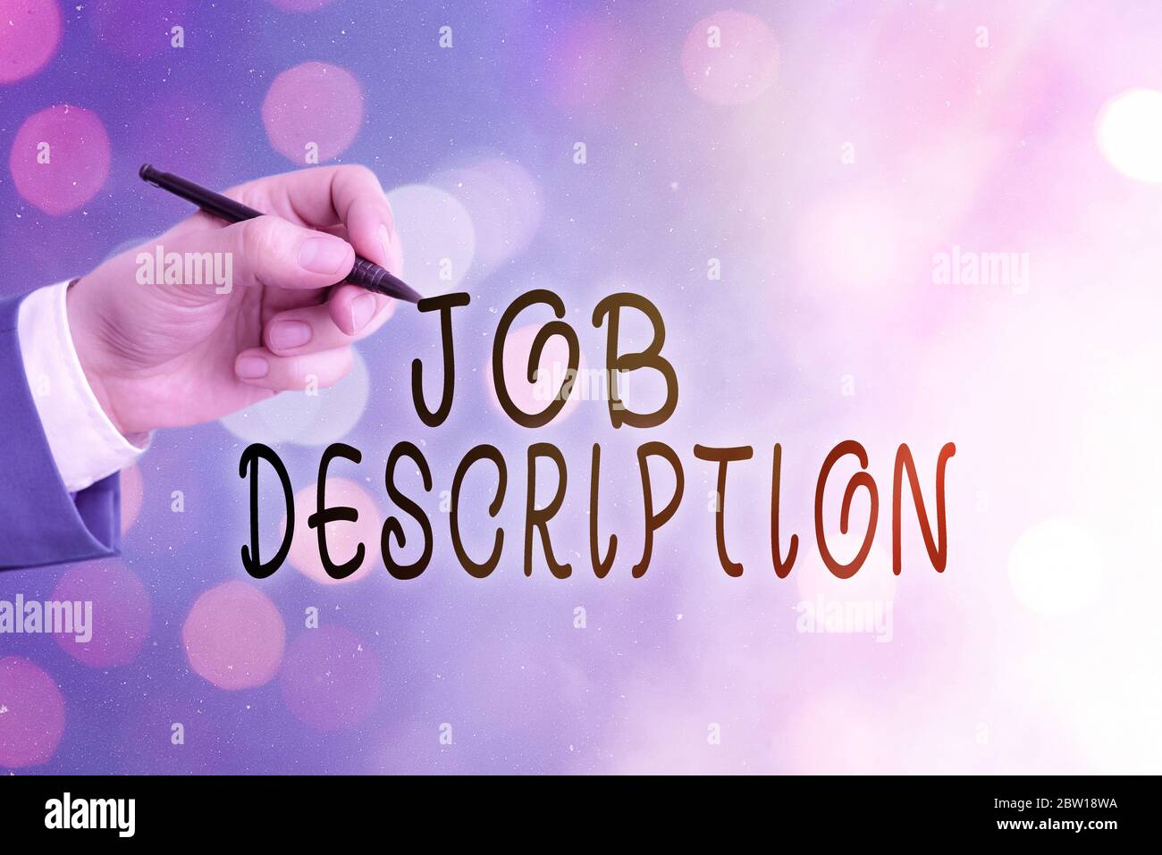 Conceptual hand writing showing Job Description. Concept meaning a ...