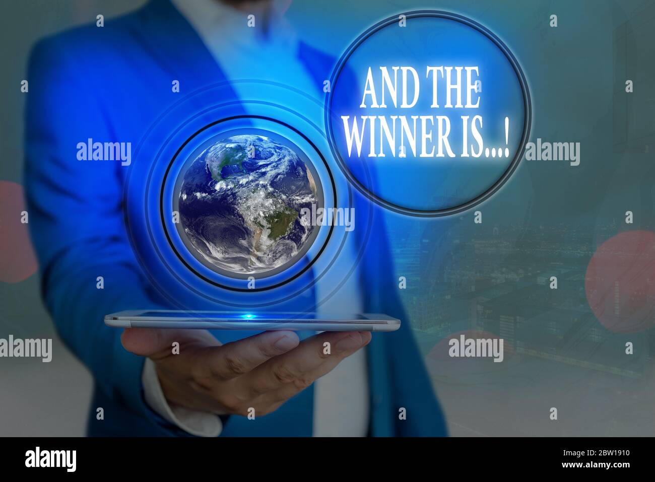 Handwriting text And The Winner Is. Conceptual photo announcing who got ...
