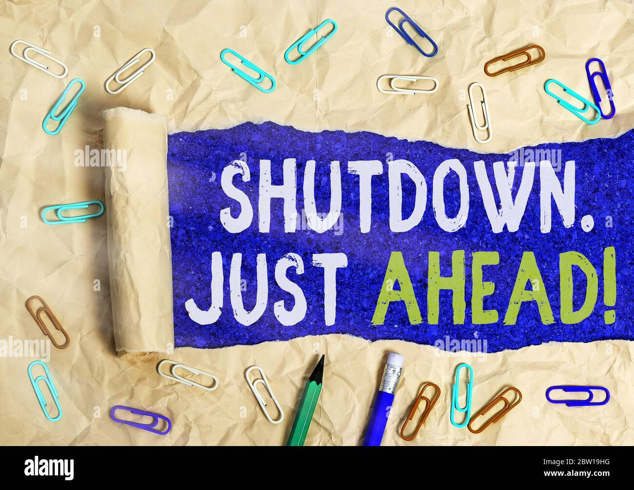 Conceptual hand writing showing Shutdown Just Ahead. Concept meaning ...