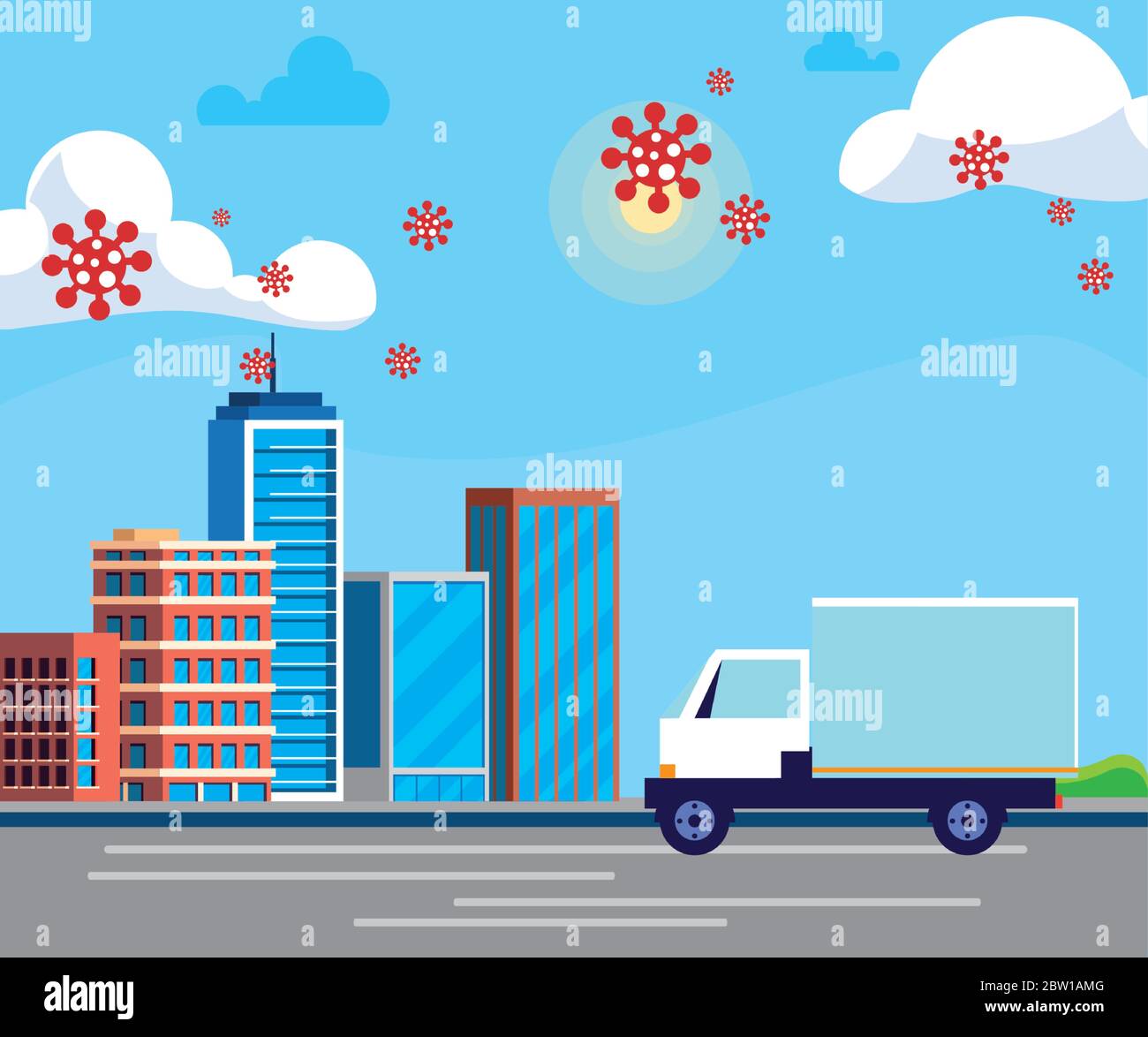 mobile package messaging in the city, secure packages vector ...