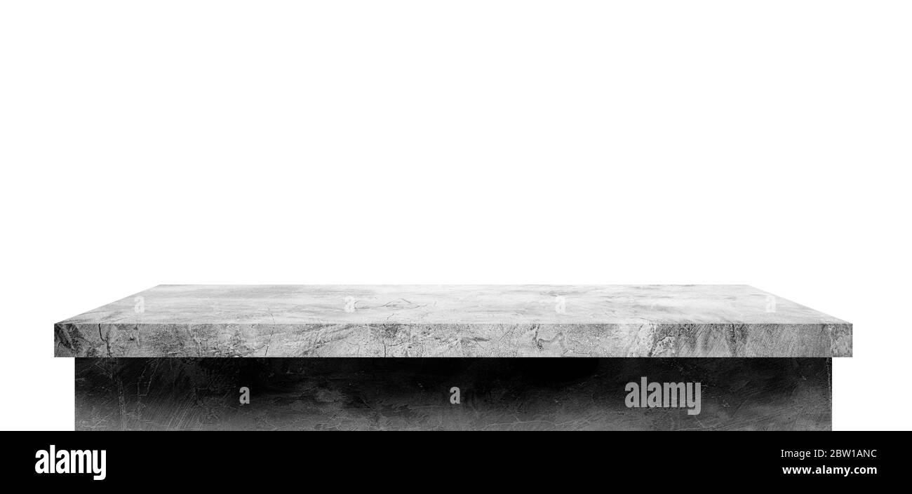 Classic gray cement concrete table, isolated on white background, For ...
