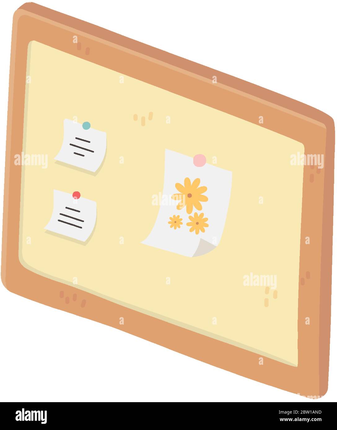 board note memo paper drawing flowers isolated icon design vector ...