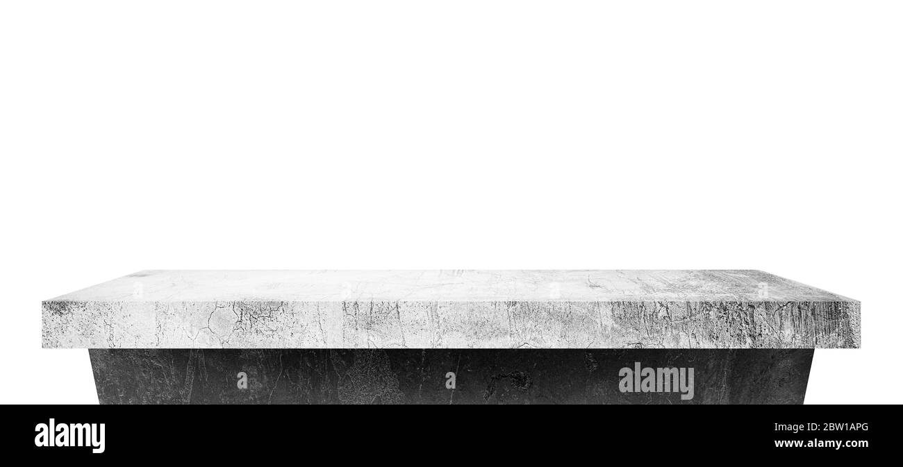 Classic gray cement concrete table, isolated on white background, For ...