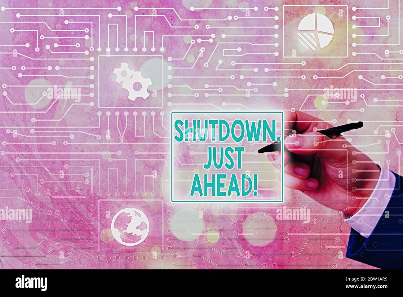 Conceptual hand writing showing Shutdown Just Ahead. Concept meaning ...