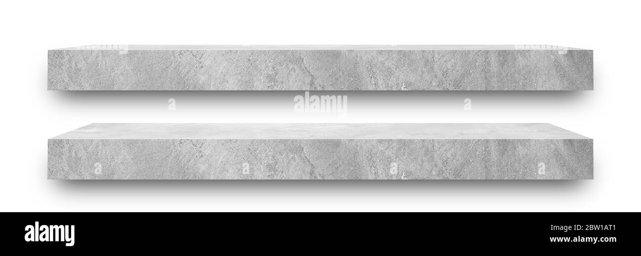 2 Cement shelves in different levels are a classic loft-style suitable ...