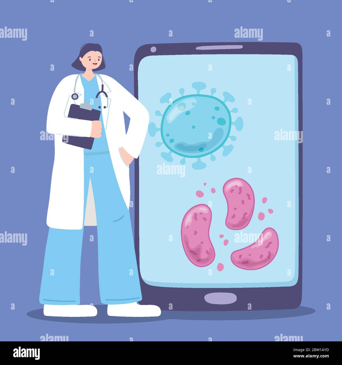 telemedicine, female doctor smartphone medical treatment and online ...
