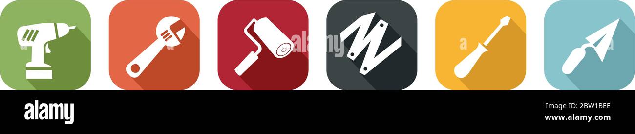 Coloured DIY Icons Stock Vector Image & Art - Alamy