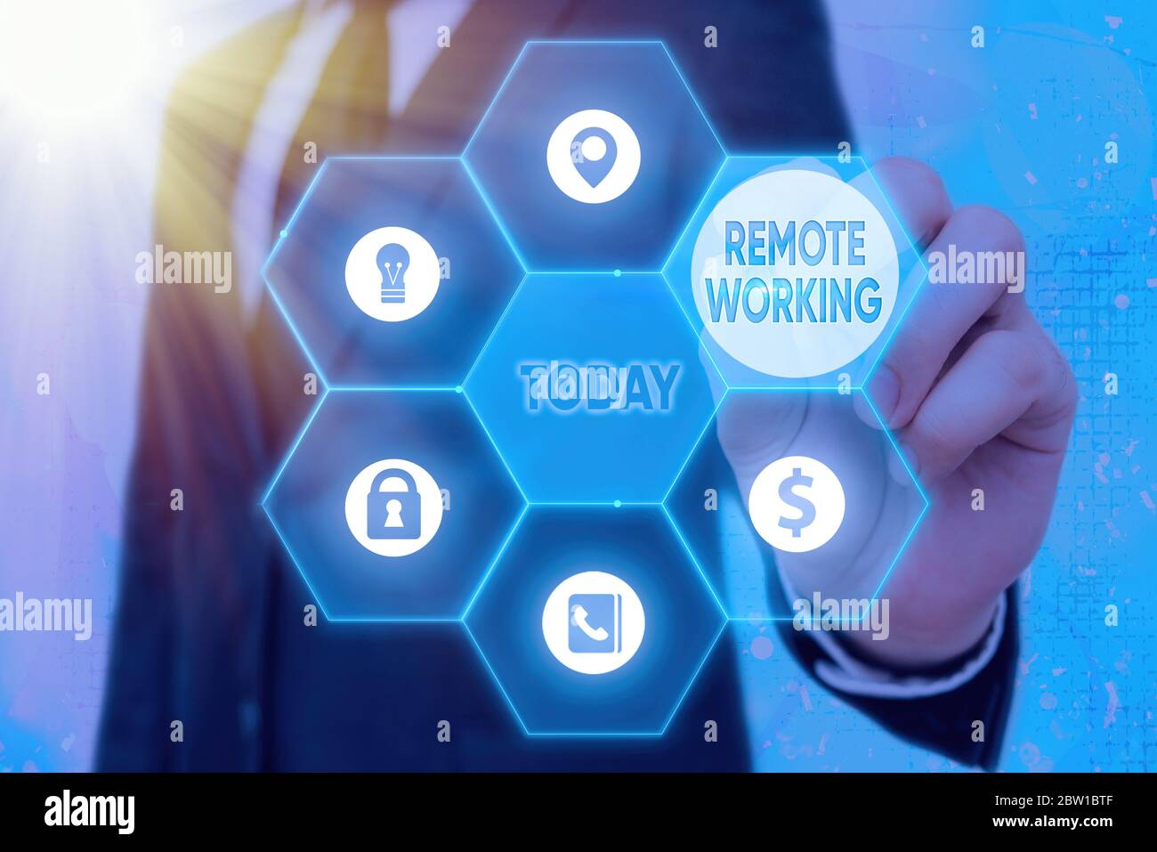 Handwriting text Remote Working. Conceptual photo style that allows ...