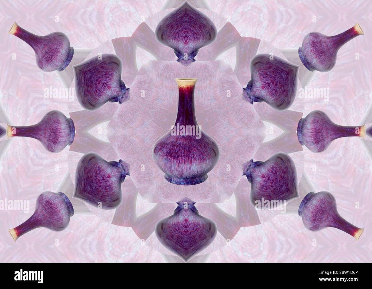 Mandala image created from purple Qing dynasty vase held in the Chicago ...