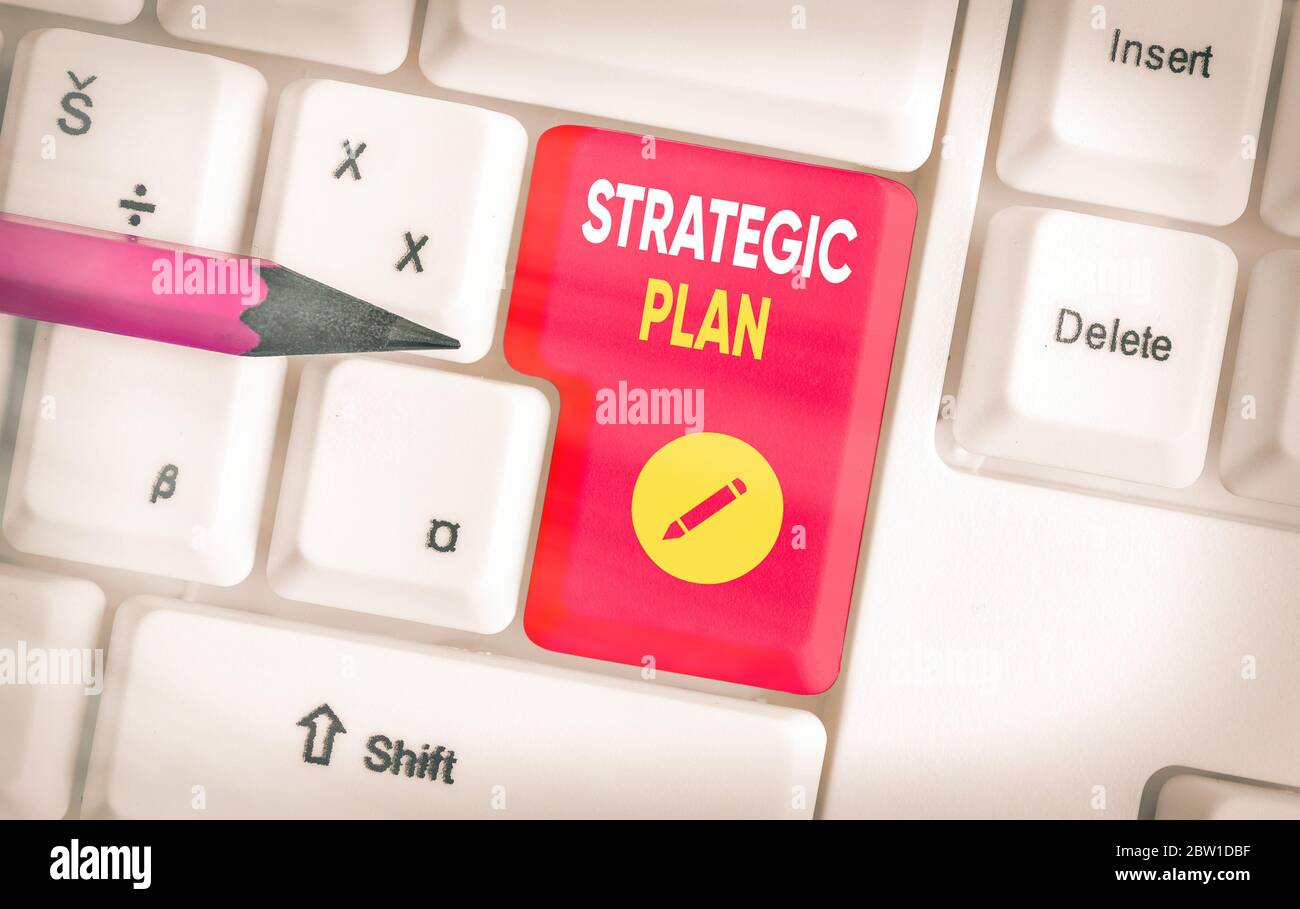 Text sign showing Strategic Plan. Business photo text a systematic ...