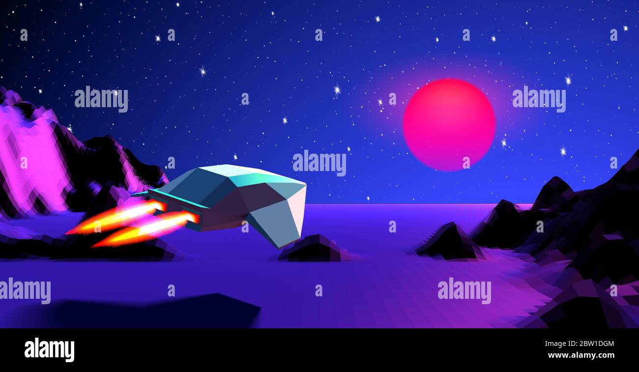 3d illustration old style spaceship Stock Vector Images - Alamy